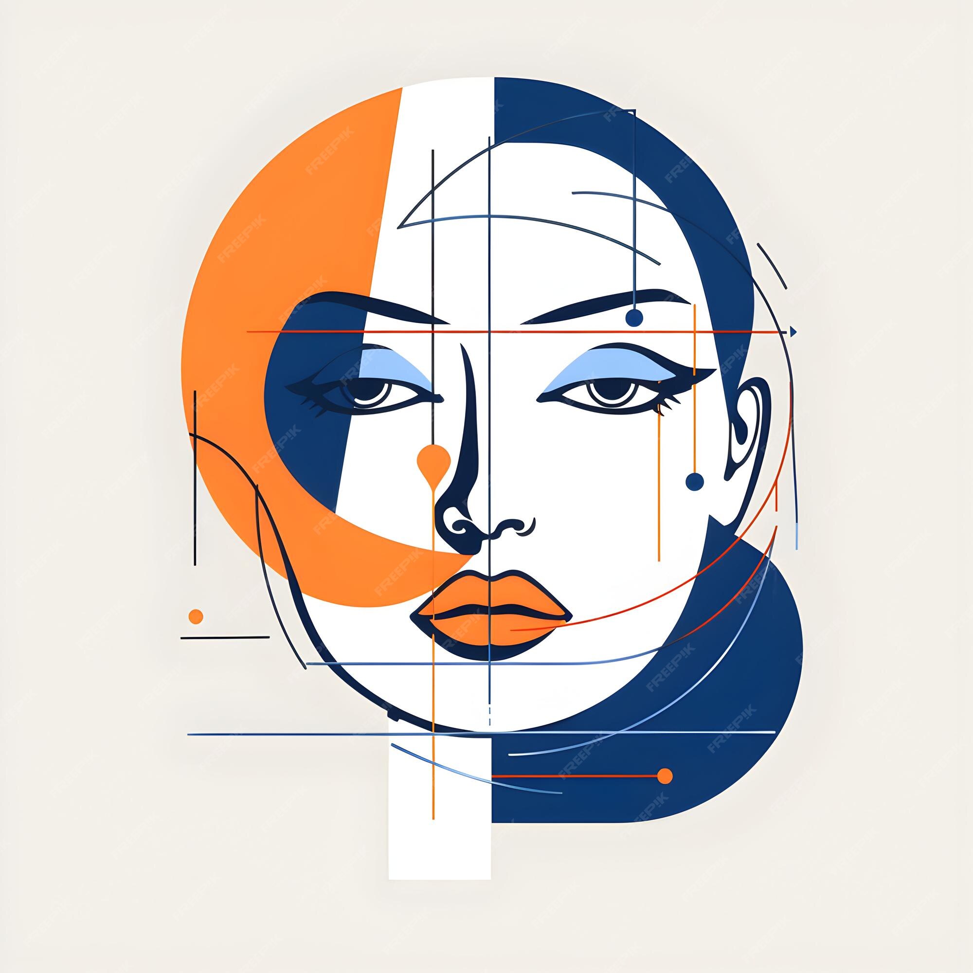 Premium Ai Image Photo One Line Drawing Abstract Human Face Modern