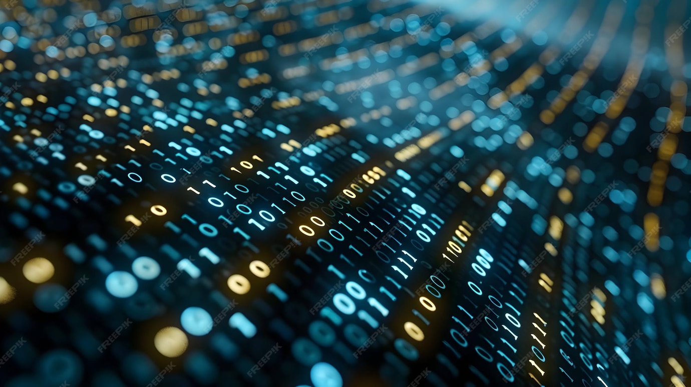 Premium Photo Photo Realistic Binary Field Patterns Representing Data Analysis In Binary Code
