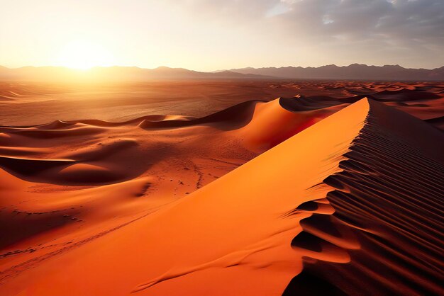 Premium Photo Photo Of A Vast Desert Landscape With Towering Sand Dunes