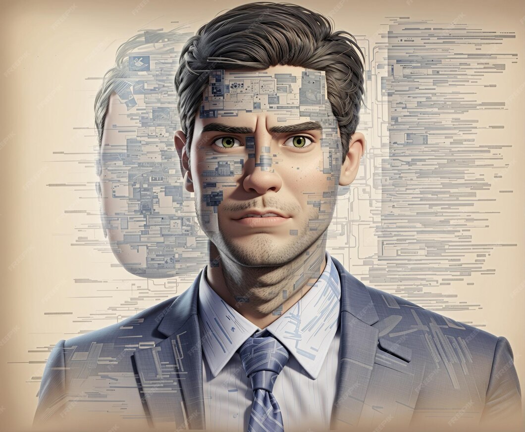 Premium Ai Image Photo Wondrous Visually Database Code Double Exposure On Businessman Portrait