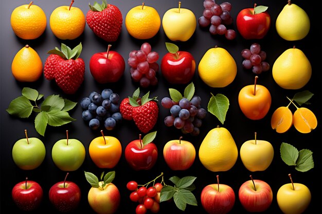 Premium AI Image | A photograph displaying a medley of tree fruit varieties Premium AI Image | A photograph displaying a medley of tree fruit varieties