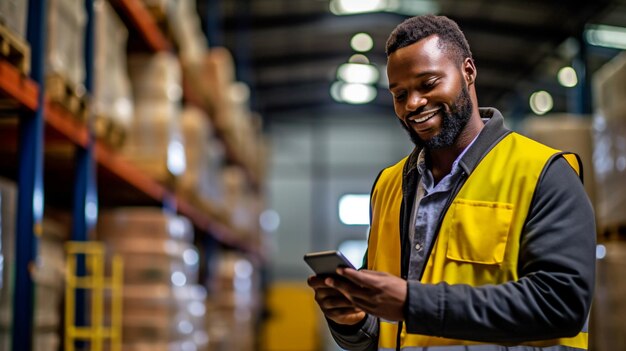 Premium AI Image | Photographing a warehouse worker holding a tablet ... Premium AI Image | Photographing a warehouse worker holding a tablet ...