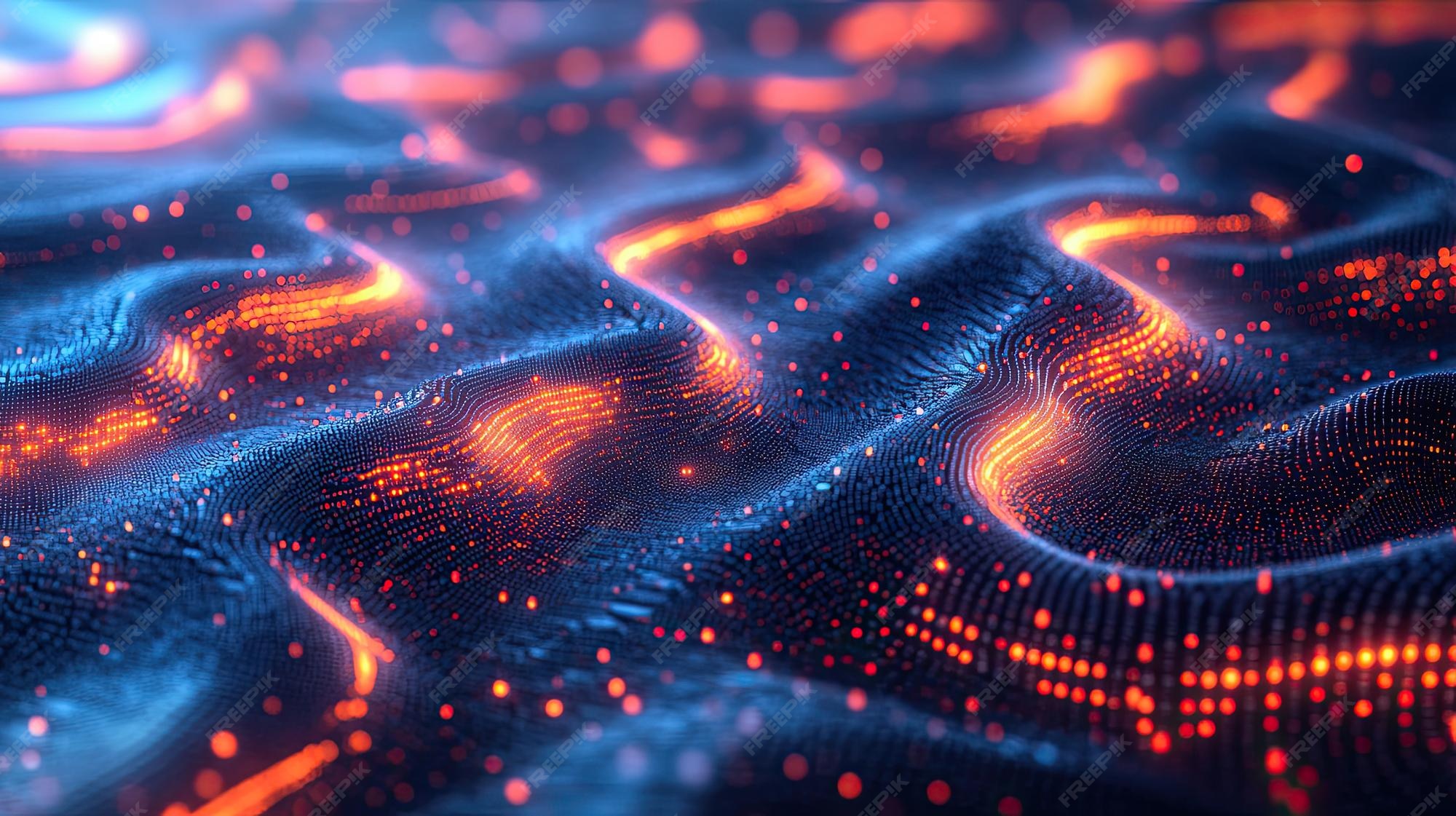 A photorealistic machine learning algorithm visualized as a dynamic process with layers of data ...