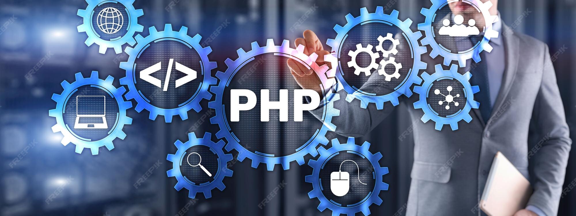 Premium Photo | PHP coding Concept Programmer search Technology Background