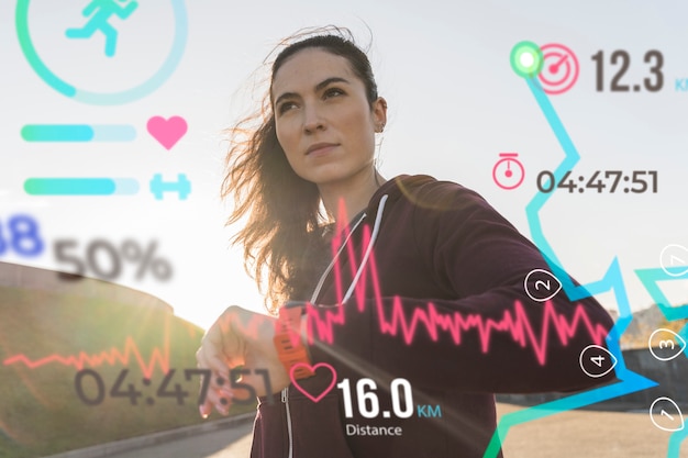 Premium Photo | Physical activity stats collage design Premium Photo | Physical activity stats collage design