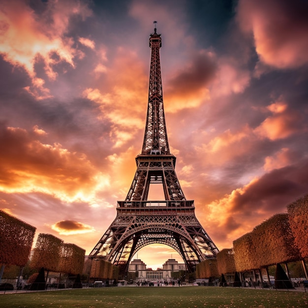 Premium AI Image | A picture of the eiffel tower in paris at sunset. Premium AI Image | A picture of the eiffel tower in paris at sunset.