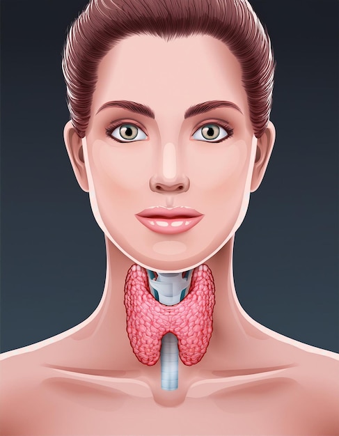 Pictures Of Swollen Thyroid Gland In Neck Premium Ai Generated Image