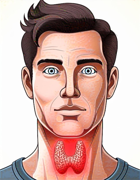 Pictures Of Swollen Thyroid Gland In Neck Premium Ai Generated Image