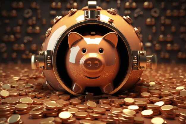 Premium AI Image | Piggy bank inside a vault emphasizing the importance ... Premium AI Image | Piggy bank inside a vault emphasizing the importance ...