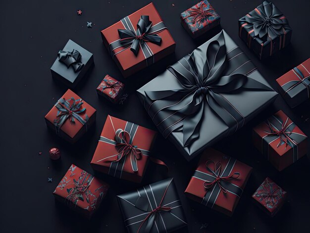 Premium AI Image | Pile of Christmas gifts boxes ai generative Premium AI Image | Pile of Christmas gifts boxes ai generative