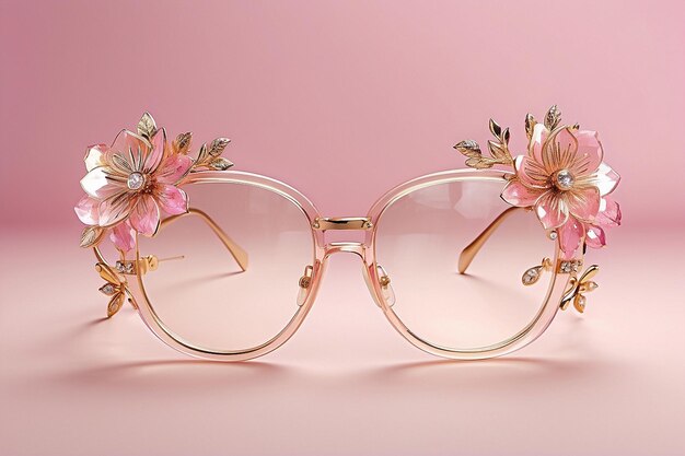 Premium Photo Pink Crystal Eye Glasses