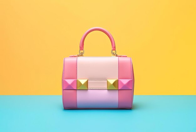 Premium Photo A Pink Handbag With A Pink Handle And Pink Color Background In The Style Of