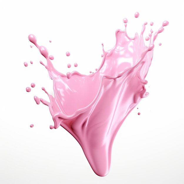 Premium Photo Pink Milk Splash Isolated On White Background