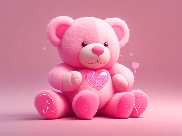 Premium Photo Pink Teddy Bear With White Heart Valentines Day Anniversary Romantic T Hd Image