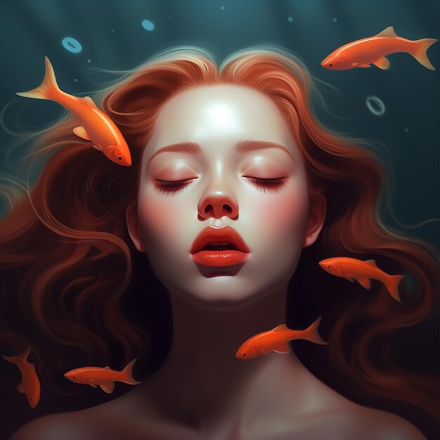 Premium Photo Pinkhaired Mermaids Vibrant Girl Illustrations In Digital Art