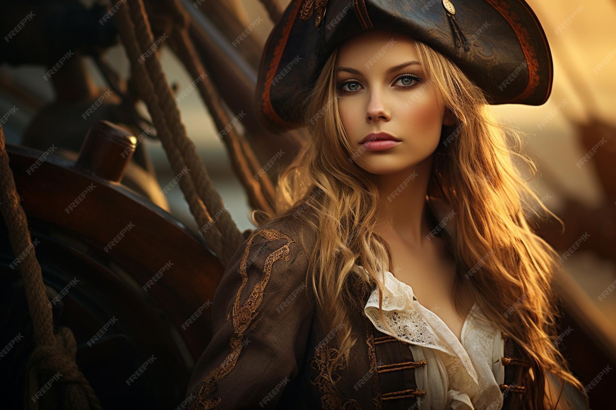 Premium Photo Pirates Of The Caribbean Outfit Corsairs Cute Girls Robbers Bandits Woman