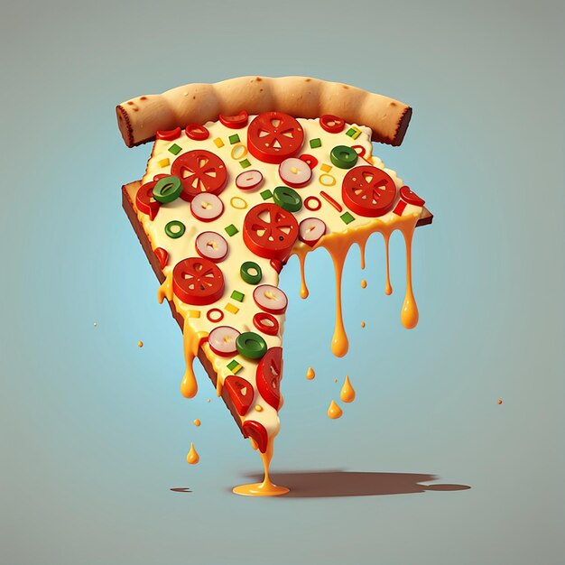 Premium Photo | Pizza slice melted floating cartoon vector icon ... Premium Photo | Pizza slice melted floating cartoon vector icon ...