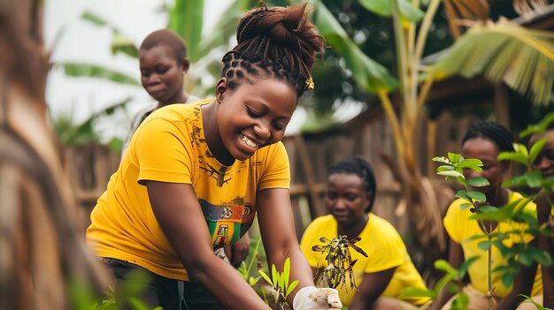 Premium Photo Planting Seeds Of Hope For A Brighter Future A Young African Woman Smiles As She