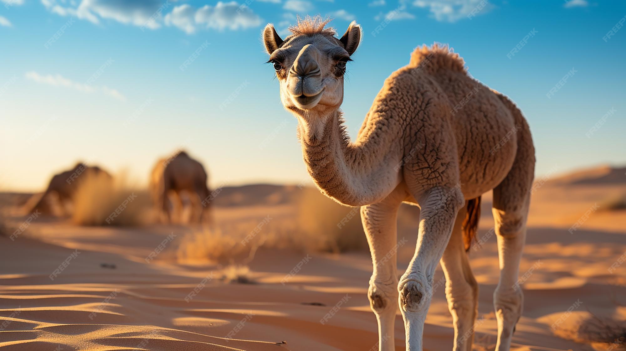 Premium AI Image | Playful Baby Dromedary Camel Premium AI Image | Playful Baby Dromedary Camel