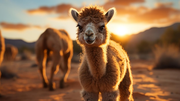 Premium AI Image | Playful Baby Dromedary Camel Premium AI Image | Playful Baby Dromedary Camel