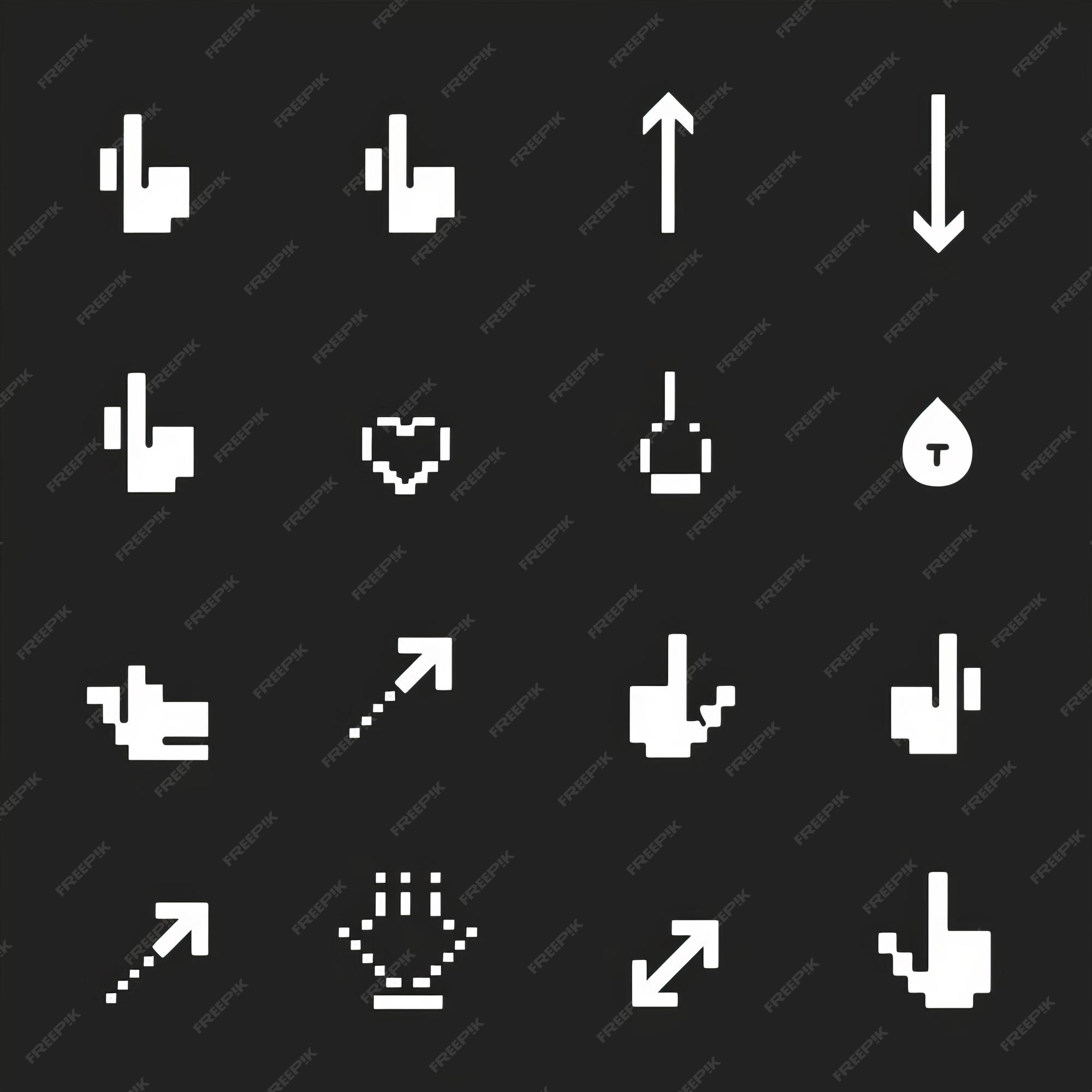 Premium Photo The Pointer Cursor Icons Computer Web Arrows Mouse Cursors And Clicking Lines