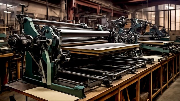 Premium AI Image | Polygraphy and printing presses Premium AI Image | Polygraphy and printing presses