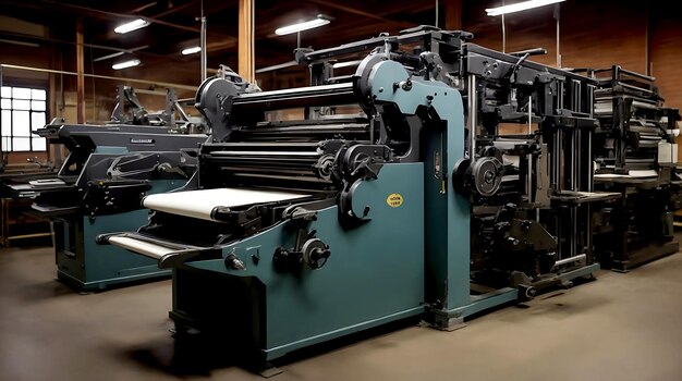 Premium AI Image | Polygraphy and printing presses Premium AI Image | Polygraphy and printing presses