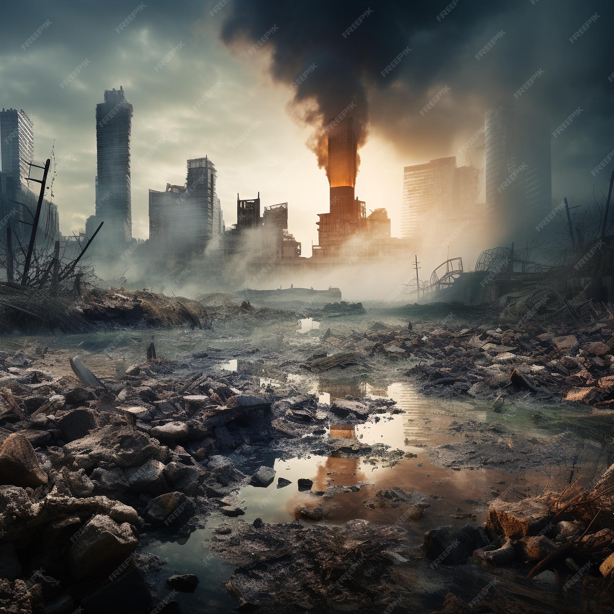 Premium AI Image | poor environment in city environmental disaster Premium AI Image | poor environment in city environmental disaster
