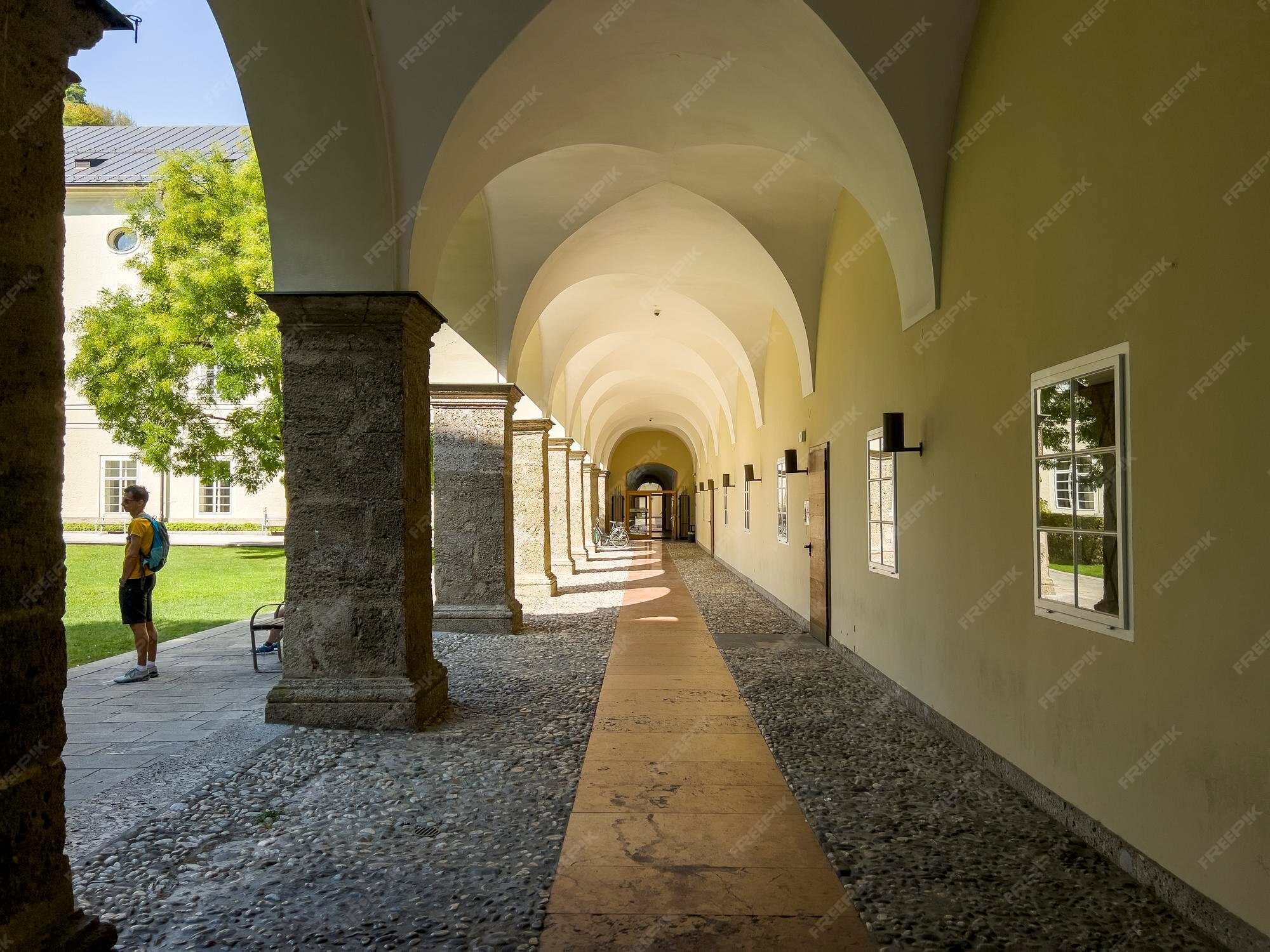 Premium Photo | A portico of the university courtyard Premium Photo | A portico of the university courtyard