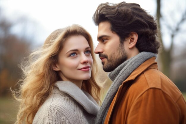Premium Ai Image Portrait Of An Affectionate Young Couple Standing