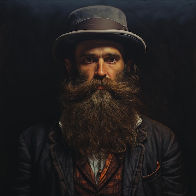 Premium AI Image | A portrait of a bearded man wearing a hat Premium AI Image | A portrait of a bearded man wearing a hat