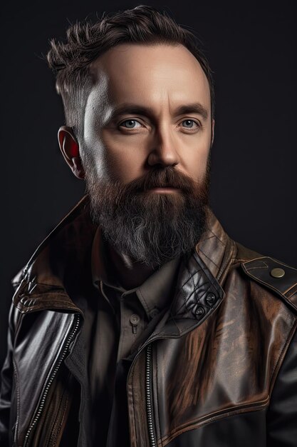 Premium AI Image | Portrait of a Bearded Man with a Serious Expression Premium AI Image | Portrait of a Bearded Man with a Serious Expression