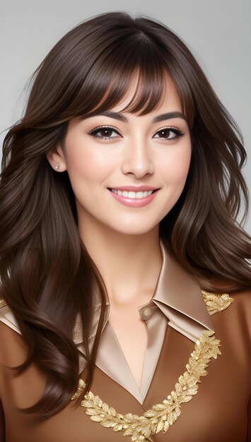 Premium Photo Portrait Of Beautiful Asian Woman With Long Brown Hair
