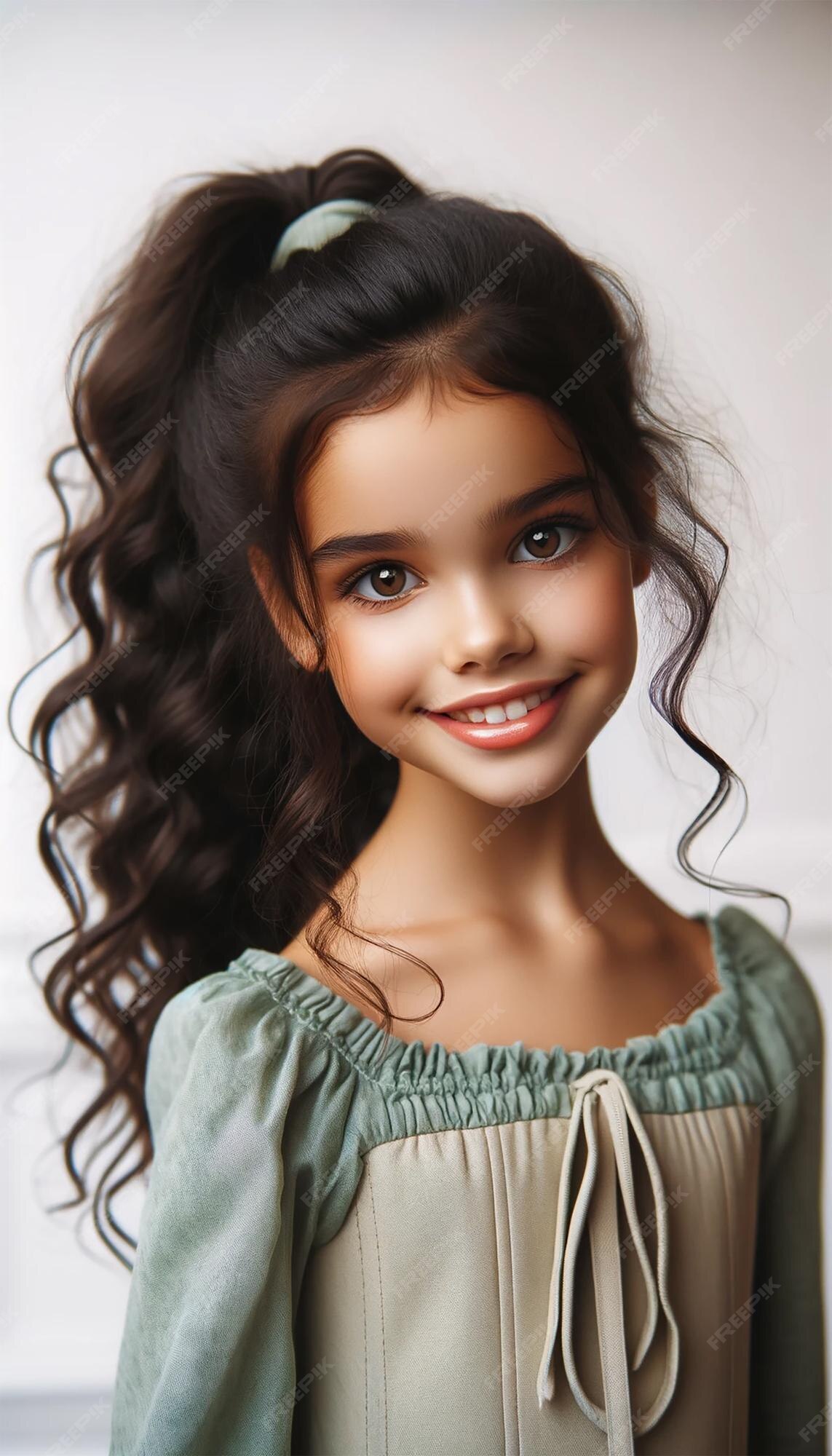 Premium Photo Portrait Of A Beautiful Happy Girl Teenager