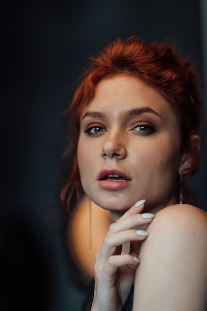 Premium Photo Portrait Of Candid Authentic Sexy Redhead Model Girl