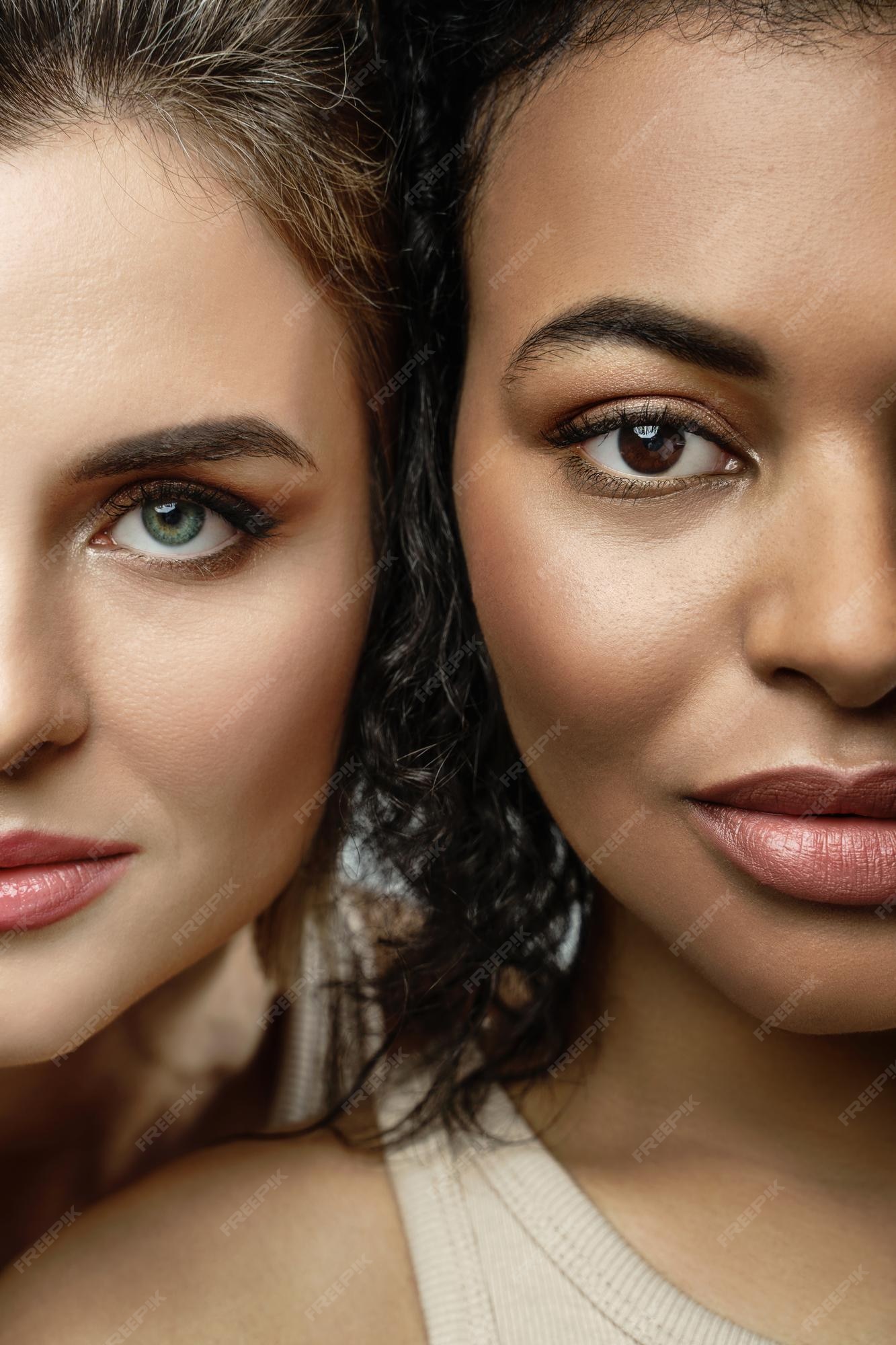 Premium Photo Portrait Of Caucasian And African American Women