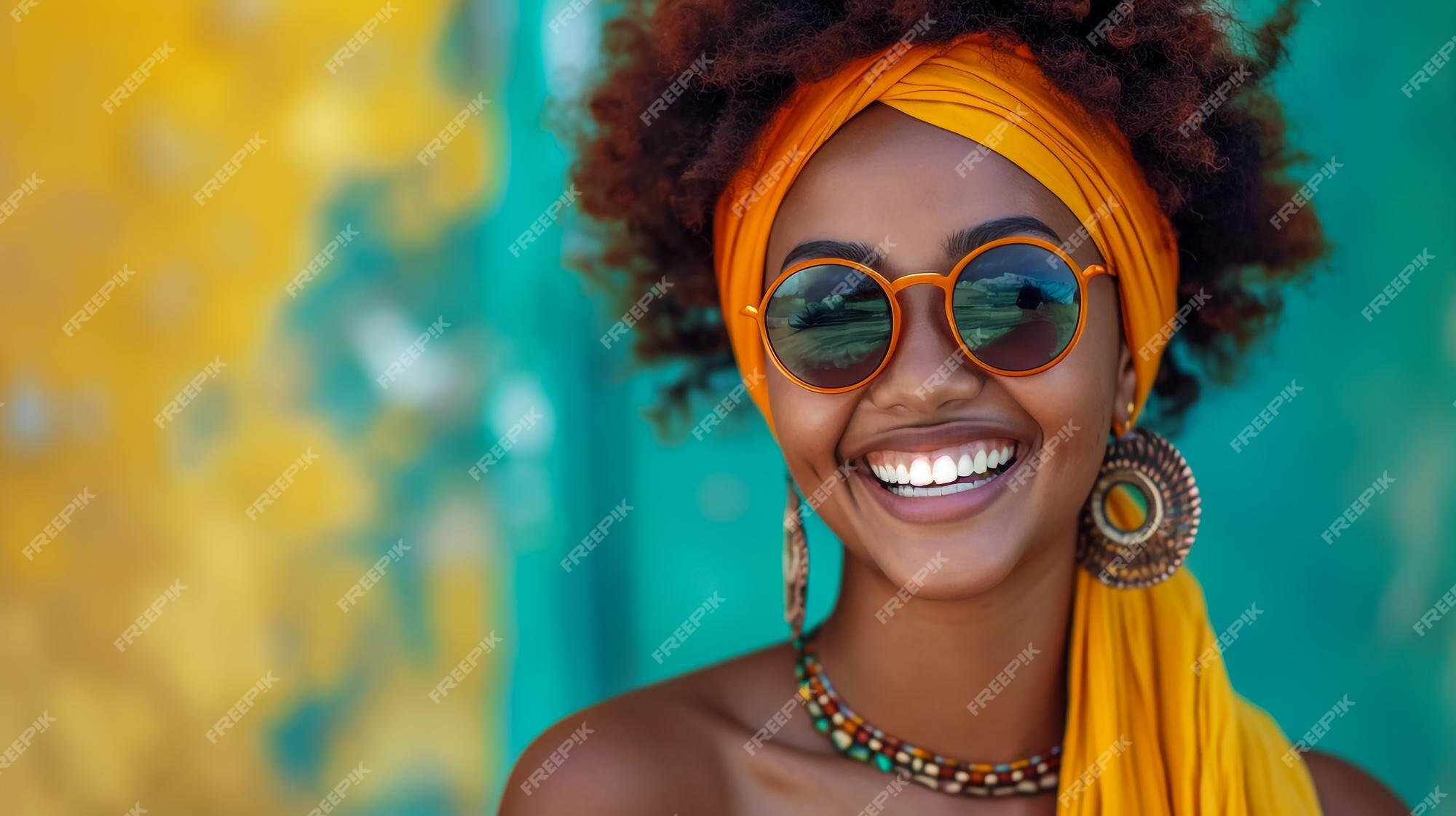 Premium Photo Portrait Of Cheerful African Mature Woman With