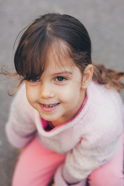 Premium Photo Portrait Of Cute Girl Smiling