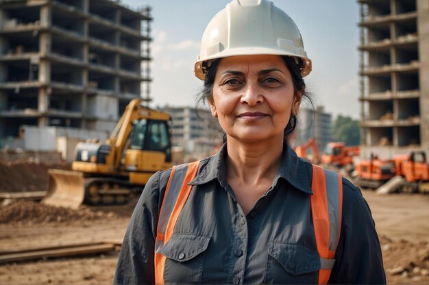 Premium Photo Portrait Of Elderly Indian Female Engineer At