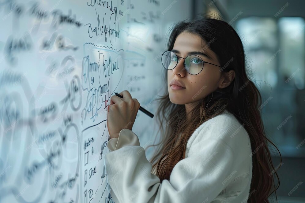 Portrait of Female Mathematician Writing Equations | Premium AI ... Portrait of Female Mathematician Writing Equations | Premium AI ...