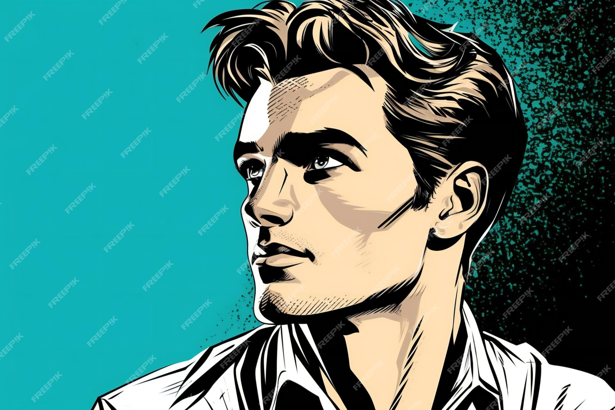 Premium Photo | Portrait of a handsome young man Pop art style illustration Premium Photo | Portrait of a handsome young man Pop art style illustration
