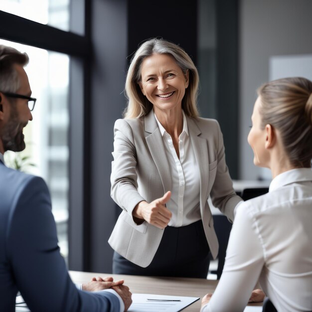 Premium Photo | Portrait of happy businesswoman shaking hands during ... Premium Photo | Portrait of happy businesswoman shaking hands during ...