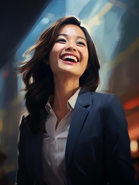 Premium AI Image | Portrait Of Happy Woman Premium AI Image | Portrait Of Happy Woman
