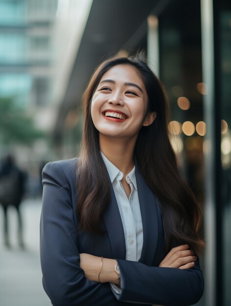 Premium AI Image | Portrait Of Happy Woman Premium AI Image | Portrait Of Happy Woman