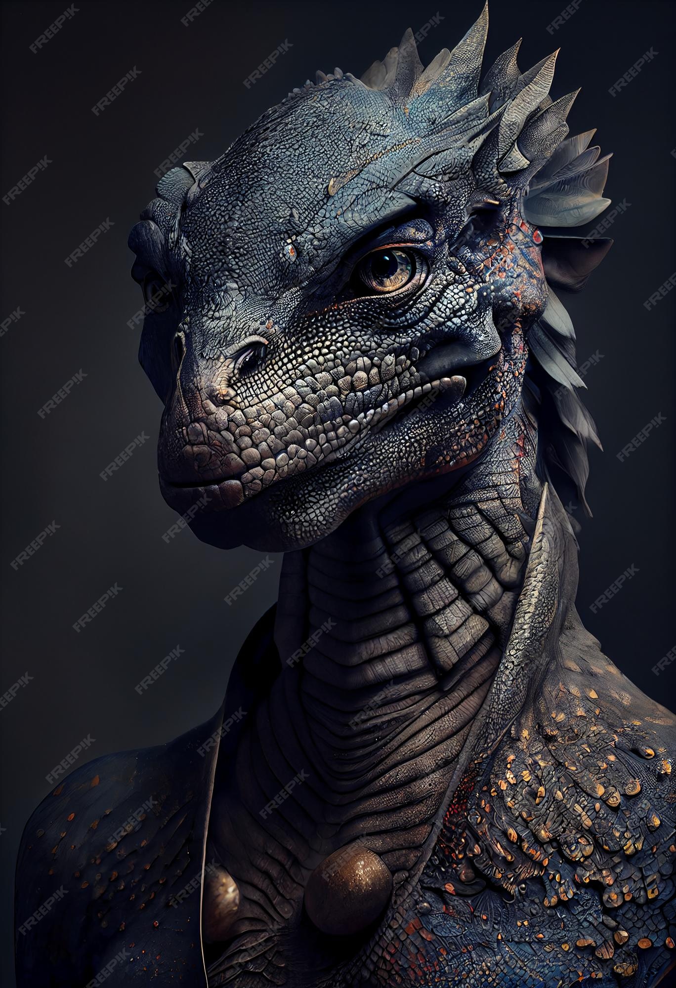 Premium Photo | Portrait of a human as a reptilian dinosaur Premium Photo | Portrait of a human as a reptilian dinosaur