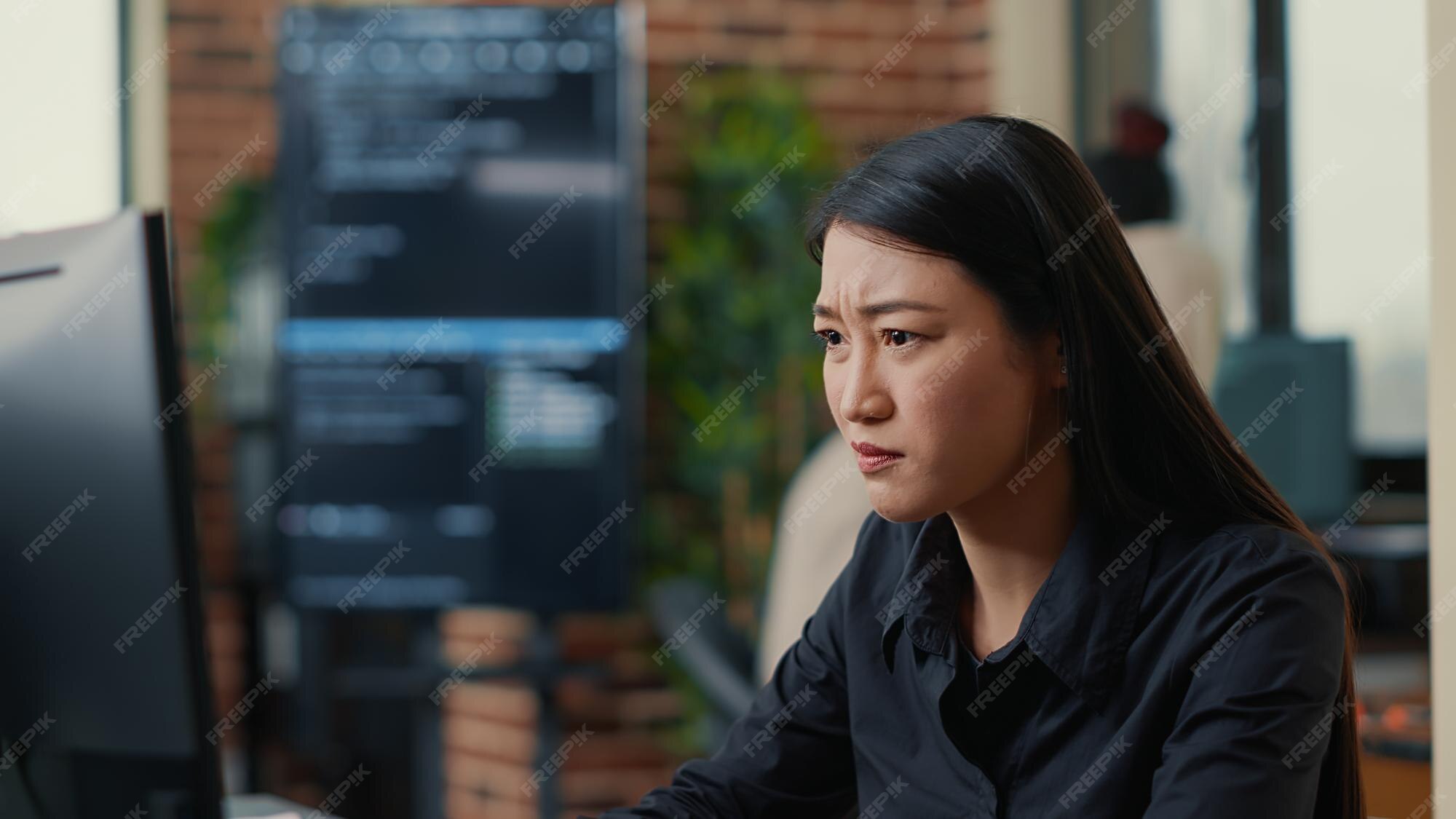 Premium Photo | Portrait of infuriated software developer focused on ...