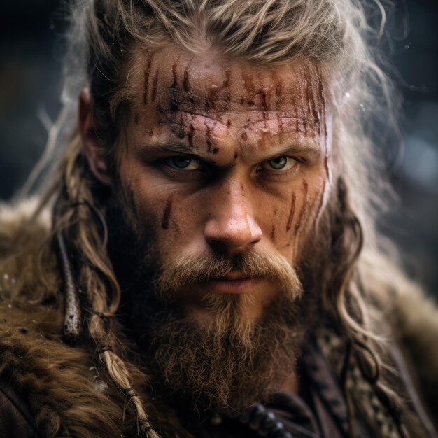 Premium AI Image | Portrait of middle aged bearded viking ai Premium AI Image | Portrait of middle aged bearded viking ai