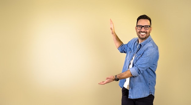 Premium Photo | Portrait of smiling young adult man wearing blue denim ... Premium Photo | Portrait of smiling young adult man wearing blue denim ...