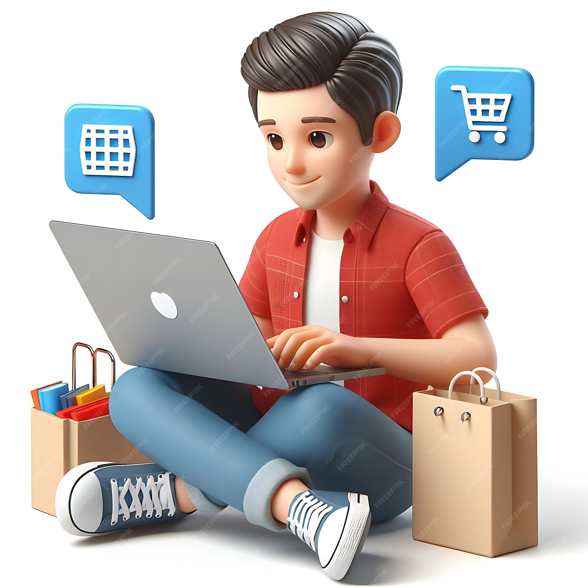 Premium Photo | Portrait of successful programmer 3d character game developer or coder guy in ...