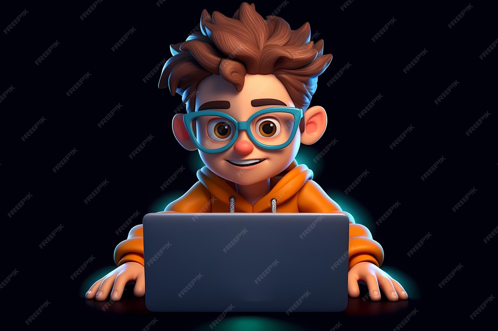 Premium Photo | Portrait of successful programmer game developer or coder guy in uses computer ...